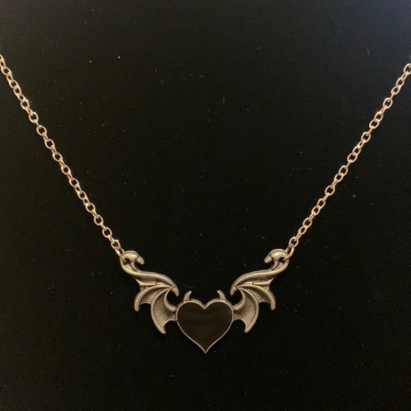Jewelry | Devil Heart With Wings Necklace | Poshmark
